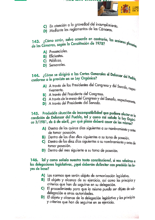 Apuntes de Cortes Generales: Composición, Atribuciones y Funcionamiento ...